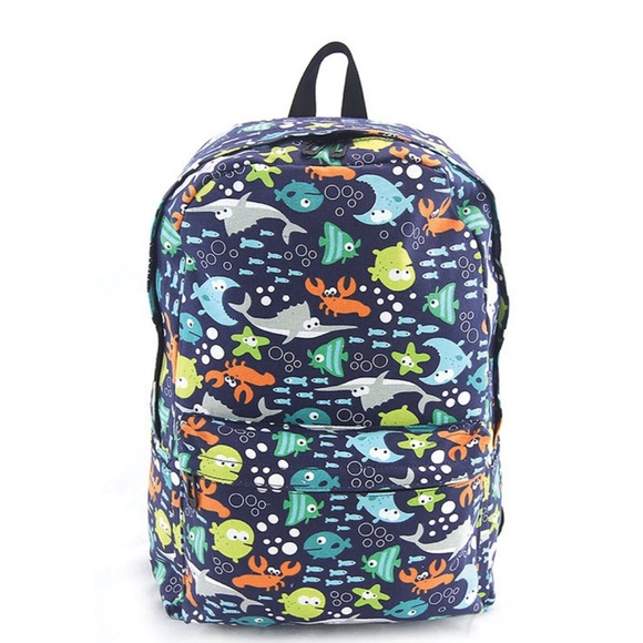 Bags | Cute Sea Life Print Backpack | Poshmark